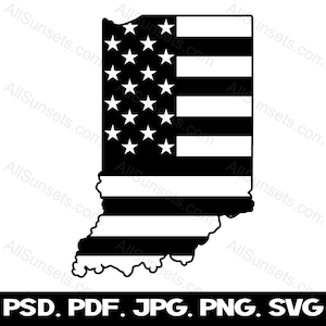 Indiana State Shape American Flag Svg Png Jpg Pdf Psd File Types ...