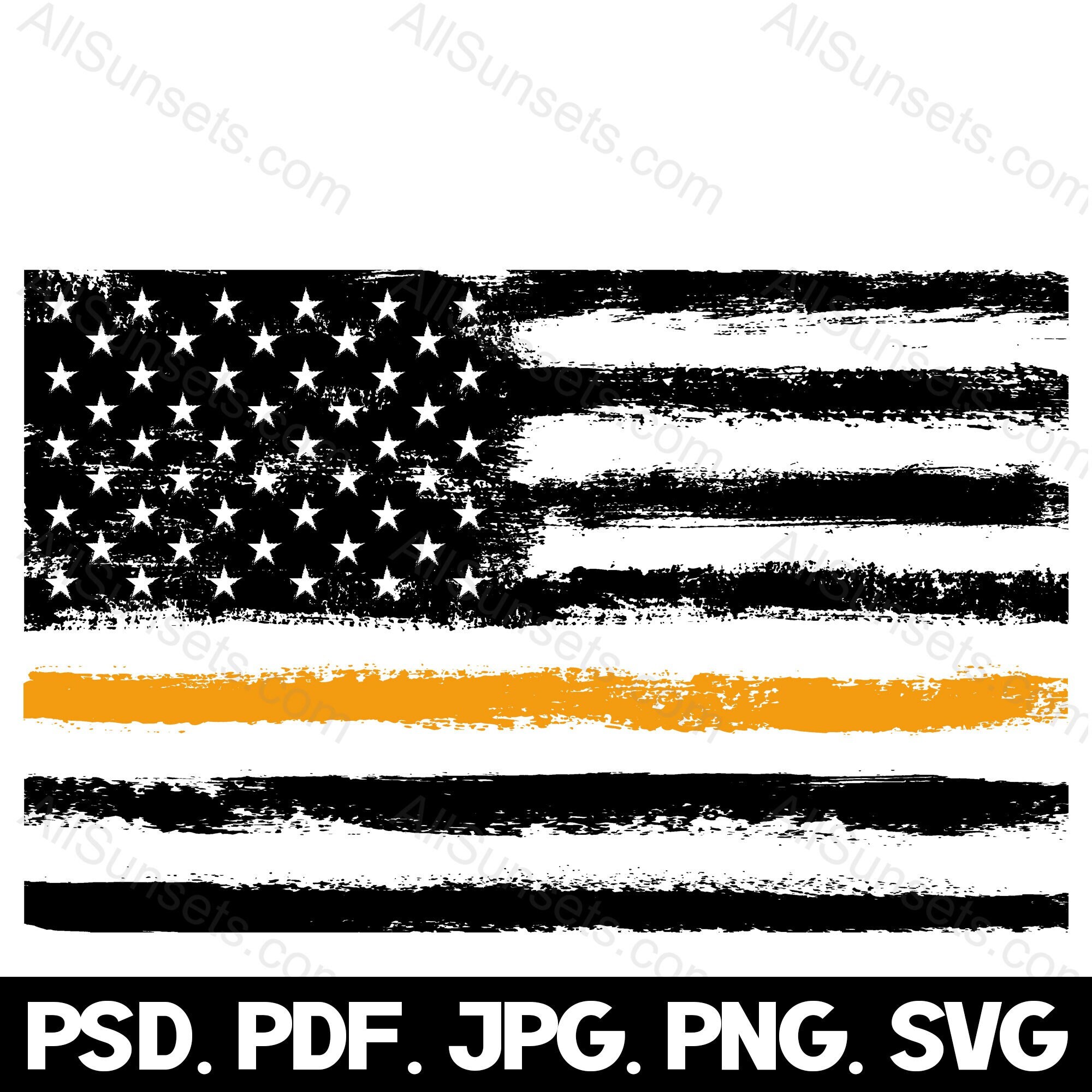 American Flag Thin Orange Line Svg Png Jpg Pdf Psd File Types Search ...