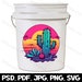 Cactus Flowers Desert Vintage Sunset Svg Png Jpg Pdf Psd File Types ...
