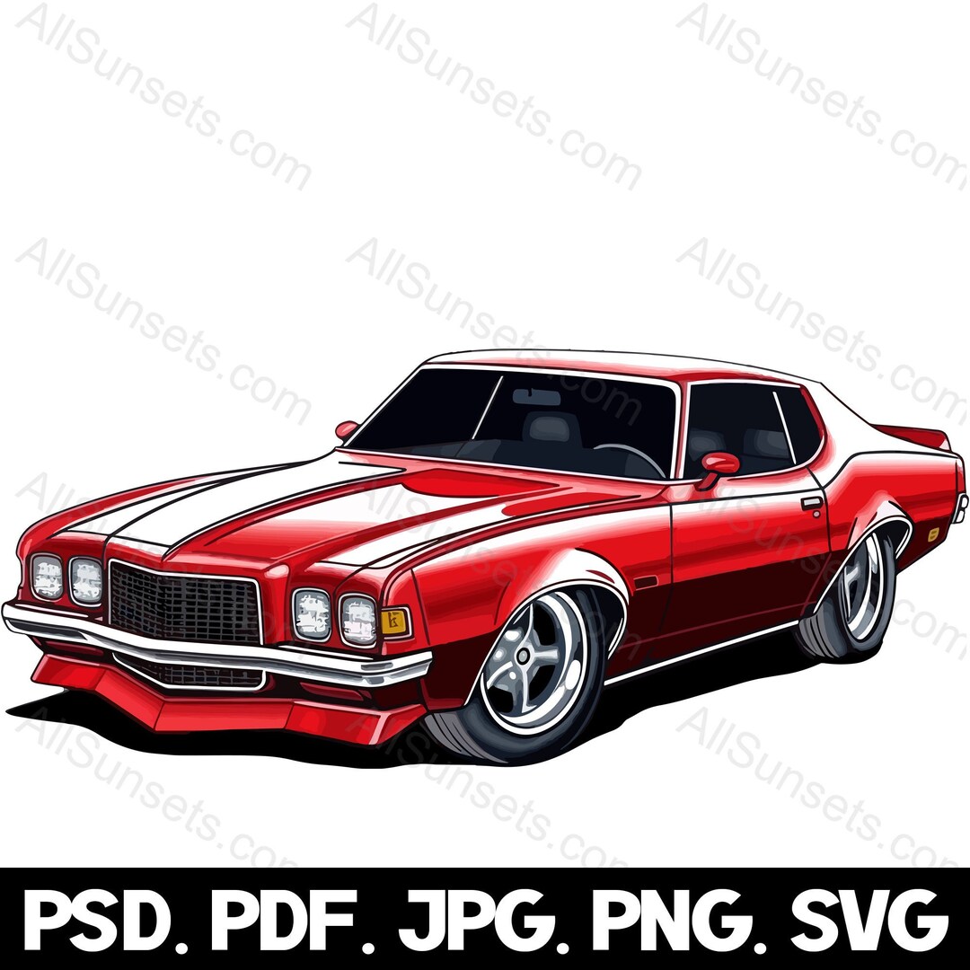 1978 Classic Red Muscle Car Svg Png Psd Jpg Pdf File Types '78 Vintage ...