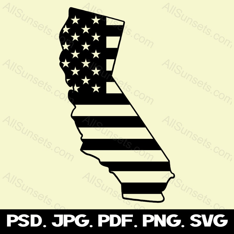 California State Shape American Flag Svg Png Jpg Pdf Psd File Types ...