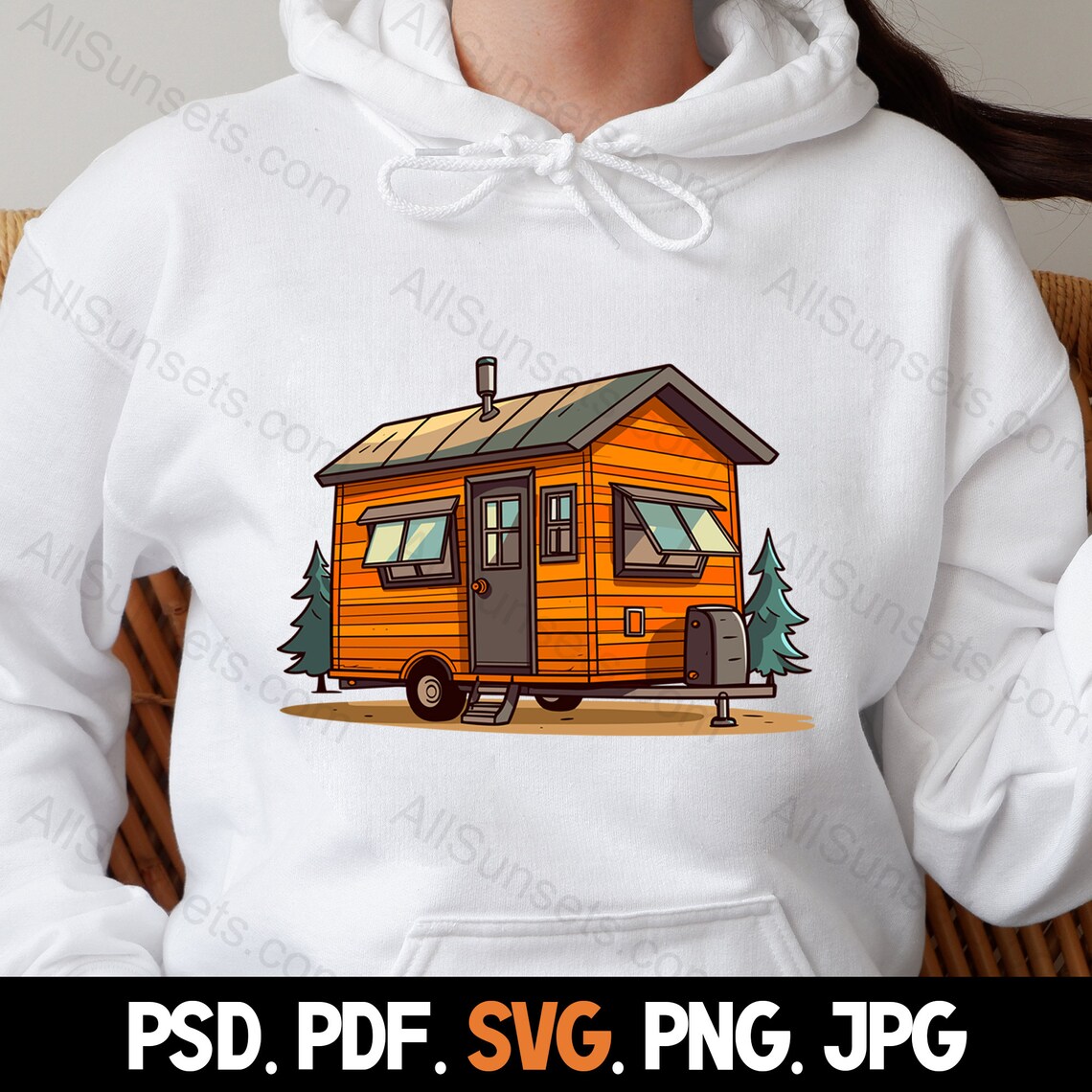 Tiny Home Trailer Svg Png Jpg Psd Pdf File Types Small Home on Wheels ...