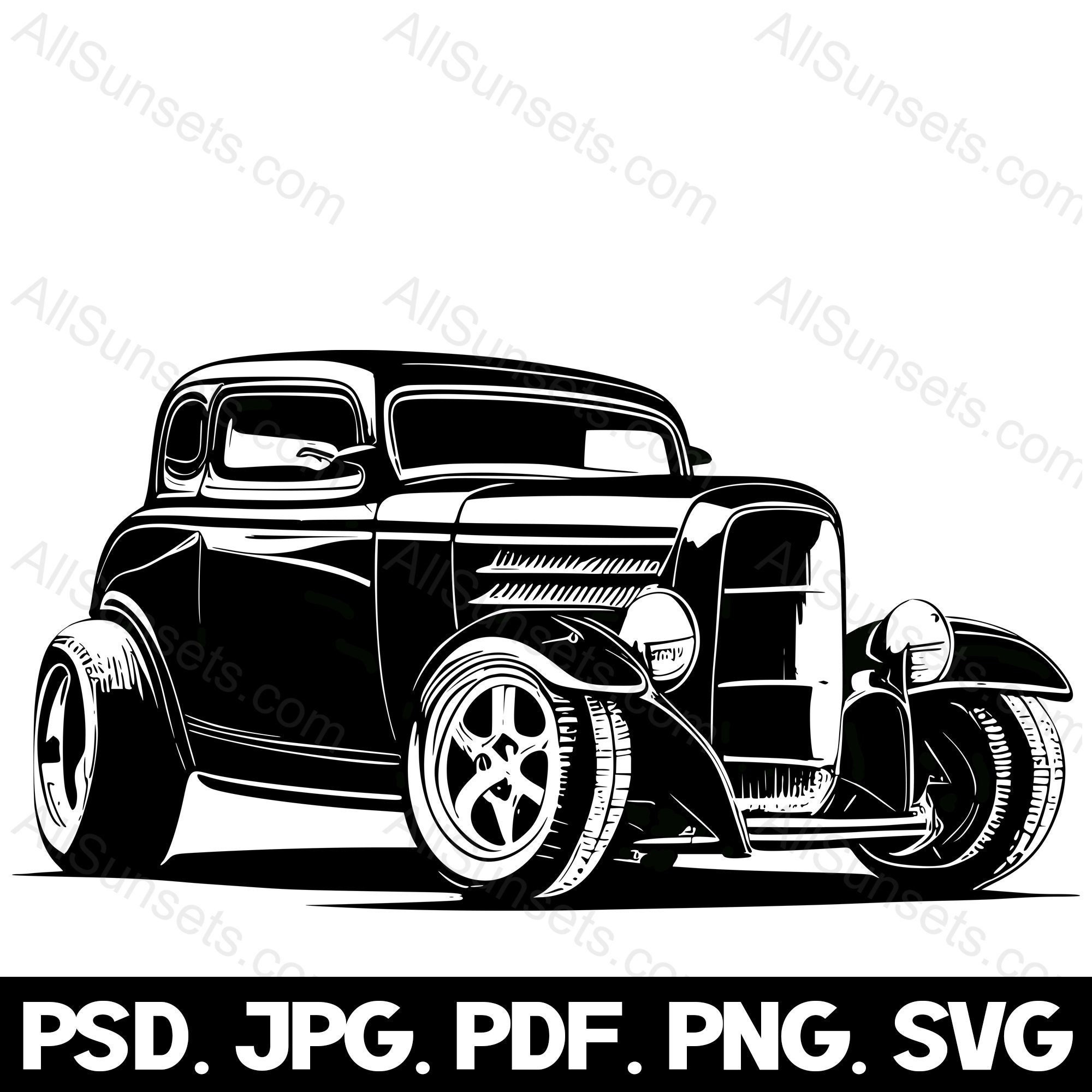 1940s Vintage Hotrod Car Svg Png Psd Jpg Pdf File Types - Etsy