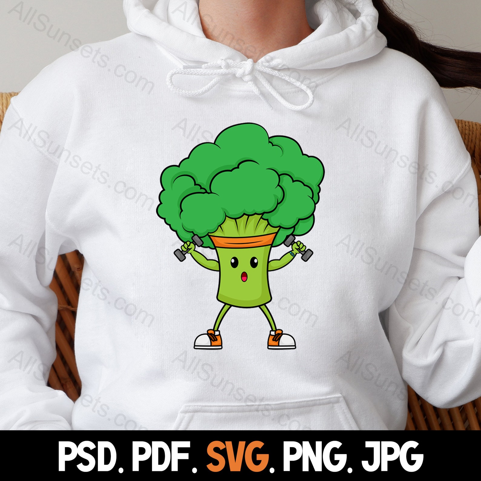 Broccoli Exercise Fitness Svg Png Pdf Psd Jpg File Types Clipart ...