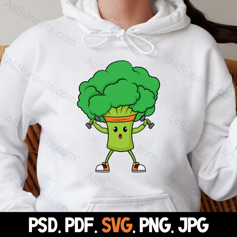 Broccoli Exercise Fitness Svg Png Pdf Psd Jpg File Types Clipart ...