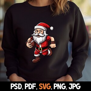 Santa Claus Football Christmas Clipart Svg Png Pdf Psd Jpg File Types ...