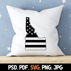 Idaho State Shape American Flag Svg Png Jpg Pdf Psd File Types ...