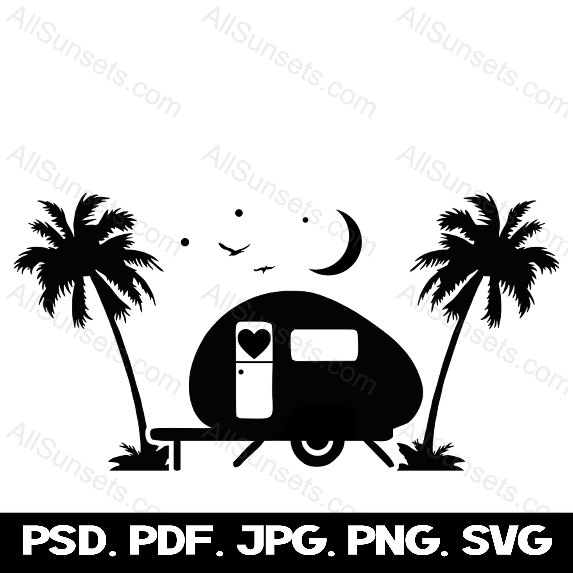 Camper Trees Scenes Svg Png Jpg Psd Pdf File Types Bundle 5 - Etsy