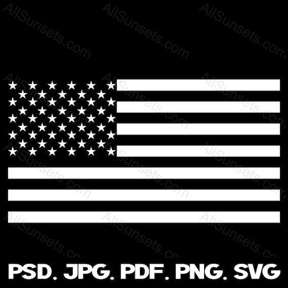 Single Color American Flag Svg Png Jpg Psd Pdf File Types - Etsy