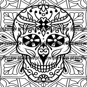 Sugar Skulls Adult Coloring Pages 3 Pack #2 Mexican Day of the Dead Dia ...