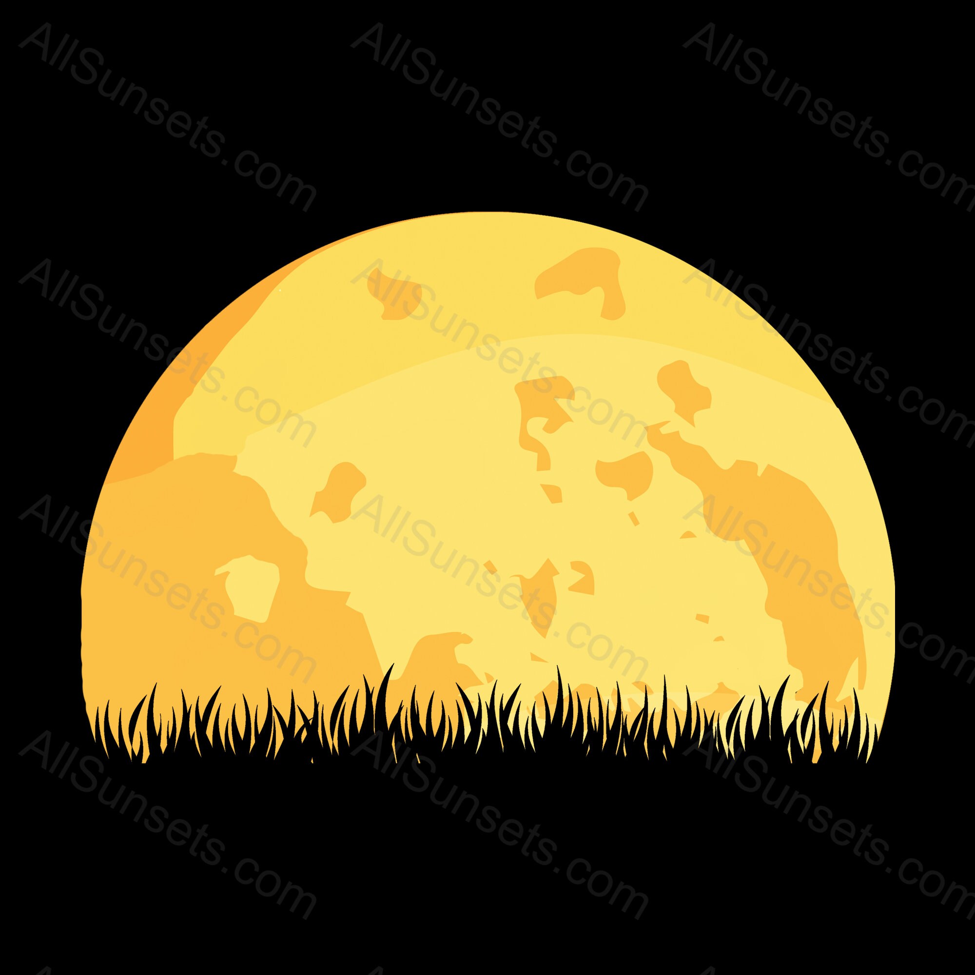 Full Moon Grass Cut Out Svg Png Jpg Psd Pdf File Types Yellow - Etsy