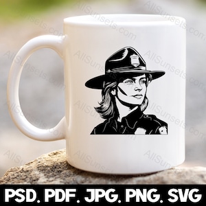 Female State Trooper Wearing Campaign Hat Svg Png Jpg Pdf Psd File ...