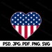 American Flag Heart SVG PNG Pdf Psd Jpg Files Patriotic USA United ...