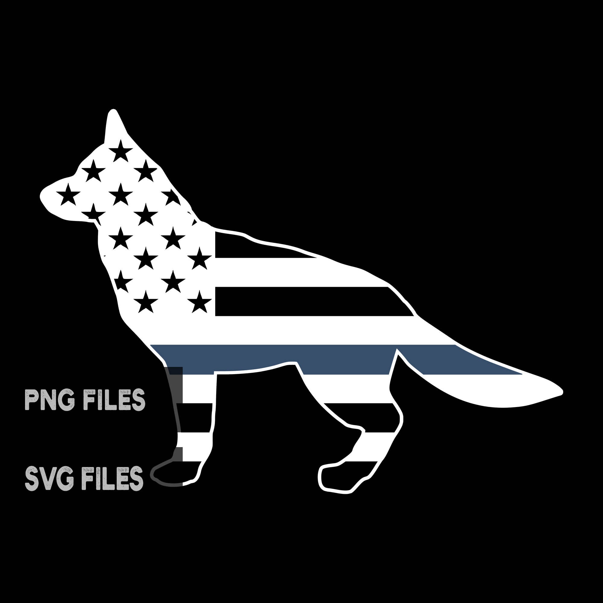K9 Police Dog American Flag Thin Blue Line PNG SVG Patriotic | Etsy