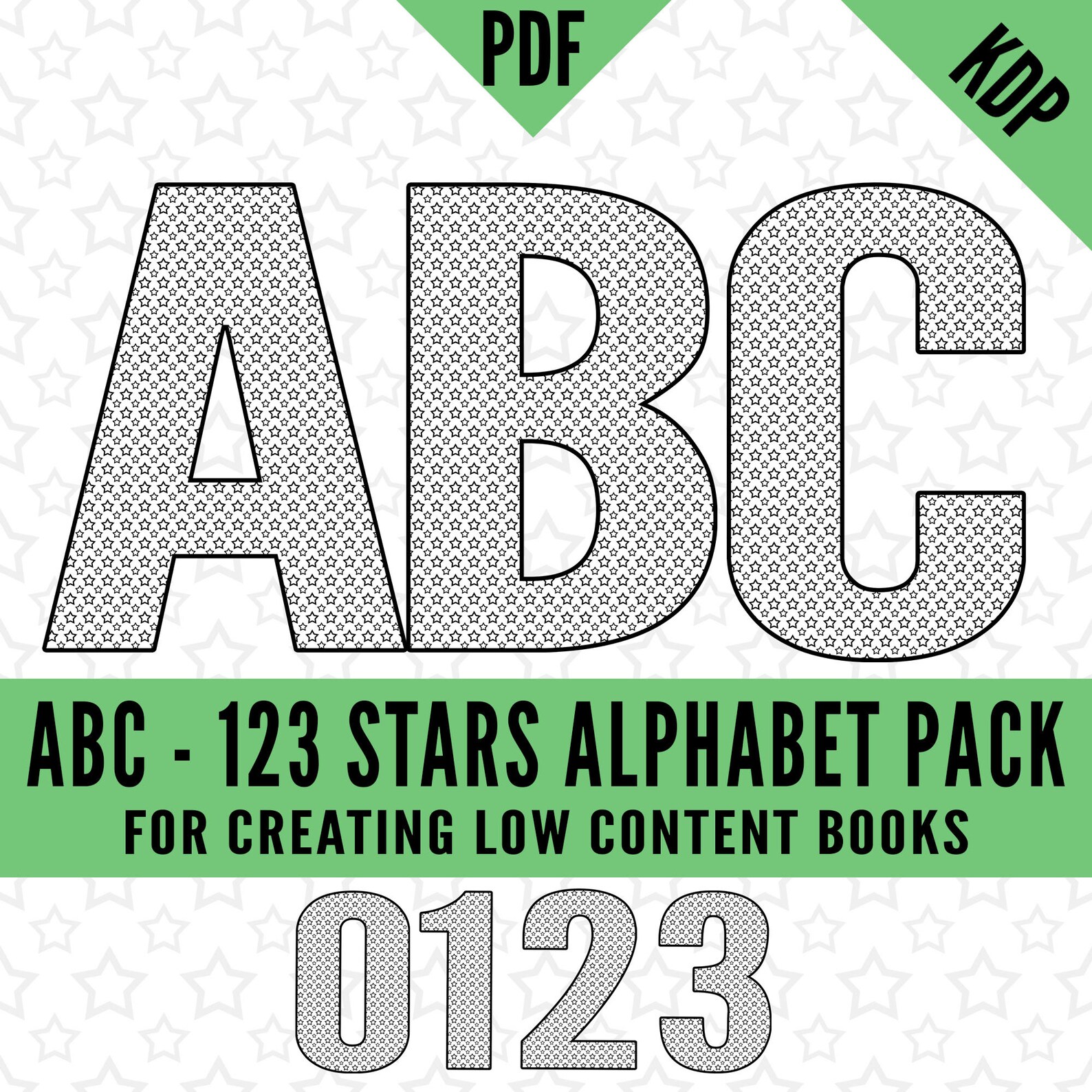 KDP Alphabet Stars Coloring Pages Sheets PDF ABC Letters - Etsy