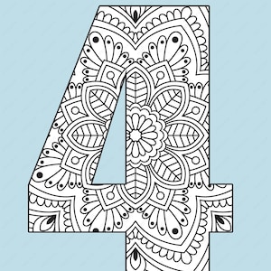 KDP Alphabet A-Z & Numbers 0-9 Mandalas Coloring Pages Sheets PDF ABC ...