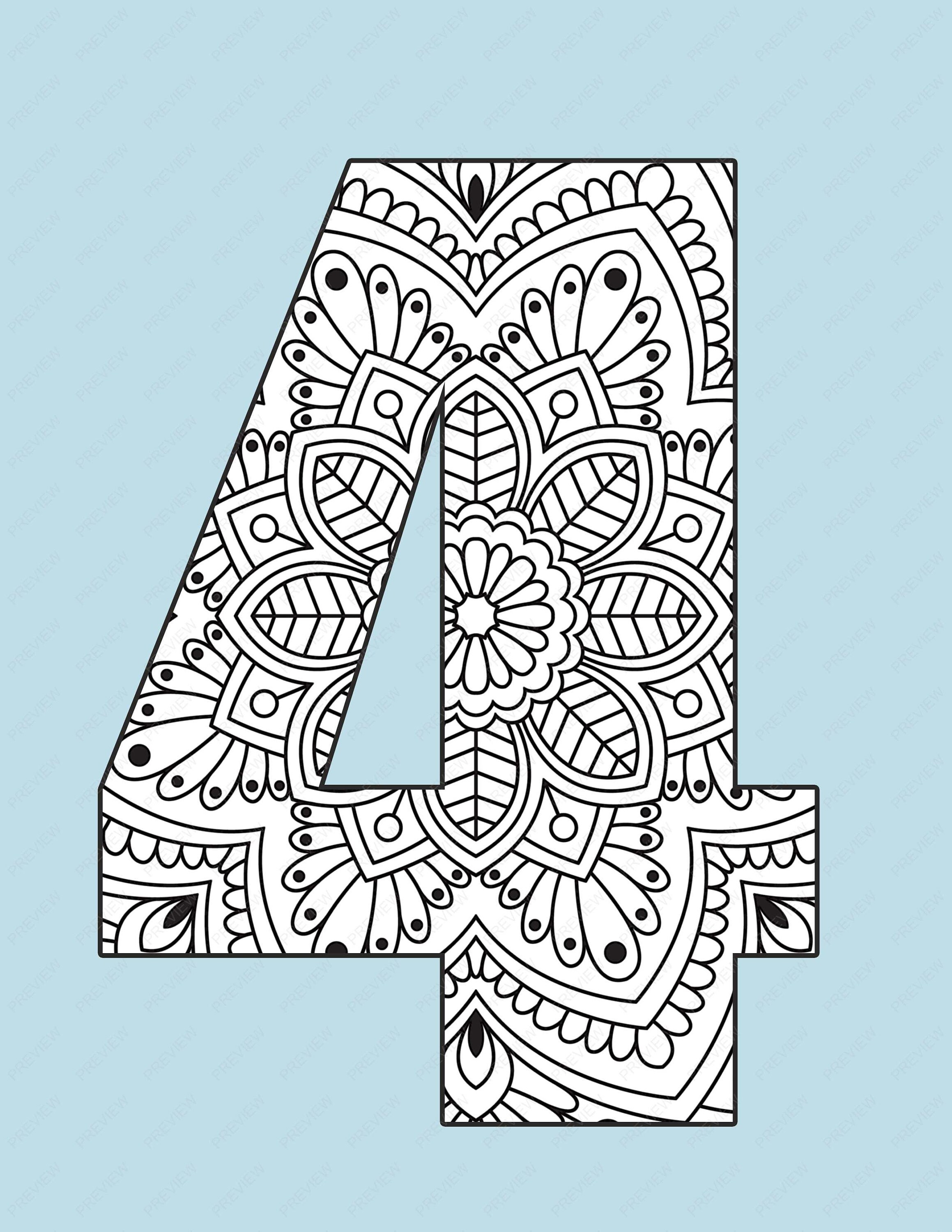 KDP Alphabet A-Z & Numbers 0-9 Mandalas Coloring Pages Sheets | Etsy