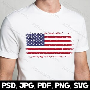 American Flag Distressed Svg Png Psd Pdf Jpg File Types Vintage Grunge ...