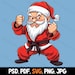 Santa Claus Martial Arts Christmas Clipart Svg Png Pdf Psd Jpg File ...