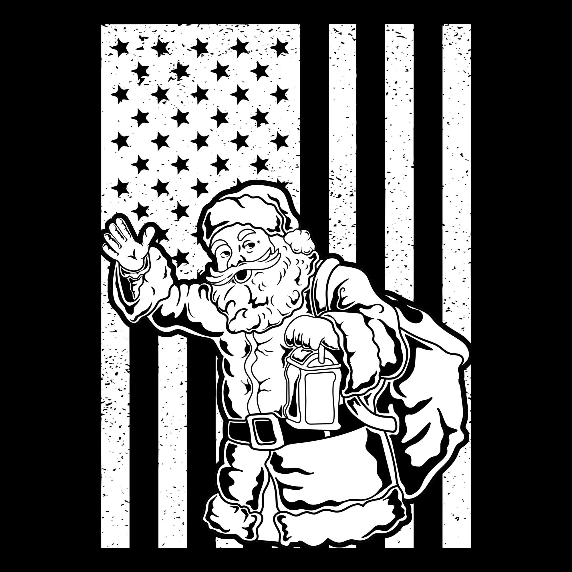 Santa American Flag Svg Png Jpg Pdf Psd File Types Waving - Etsy