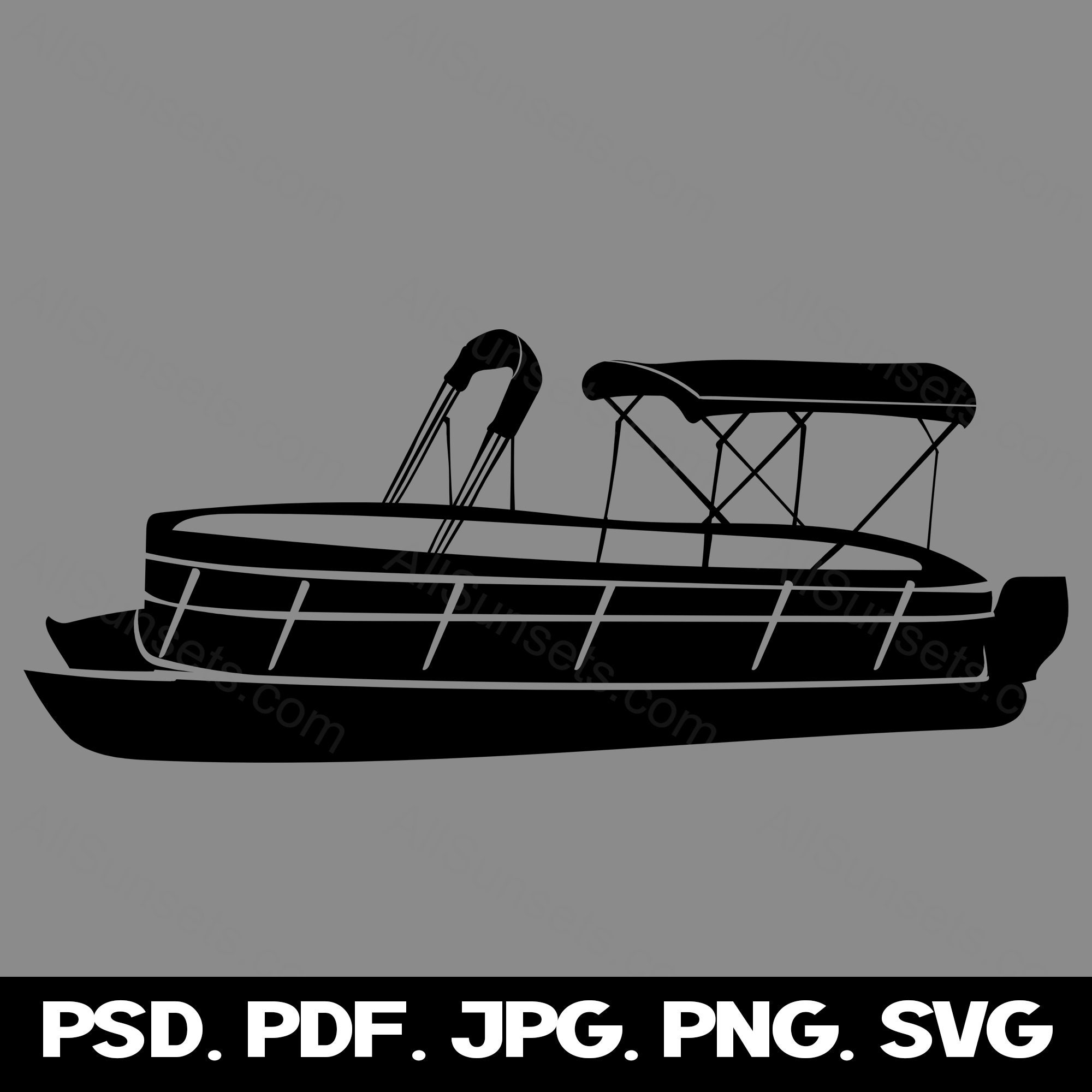 Pontoon Boat Silhouette Svg Png Jpg Psd Pdf Eps File Types Commercial ...
