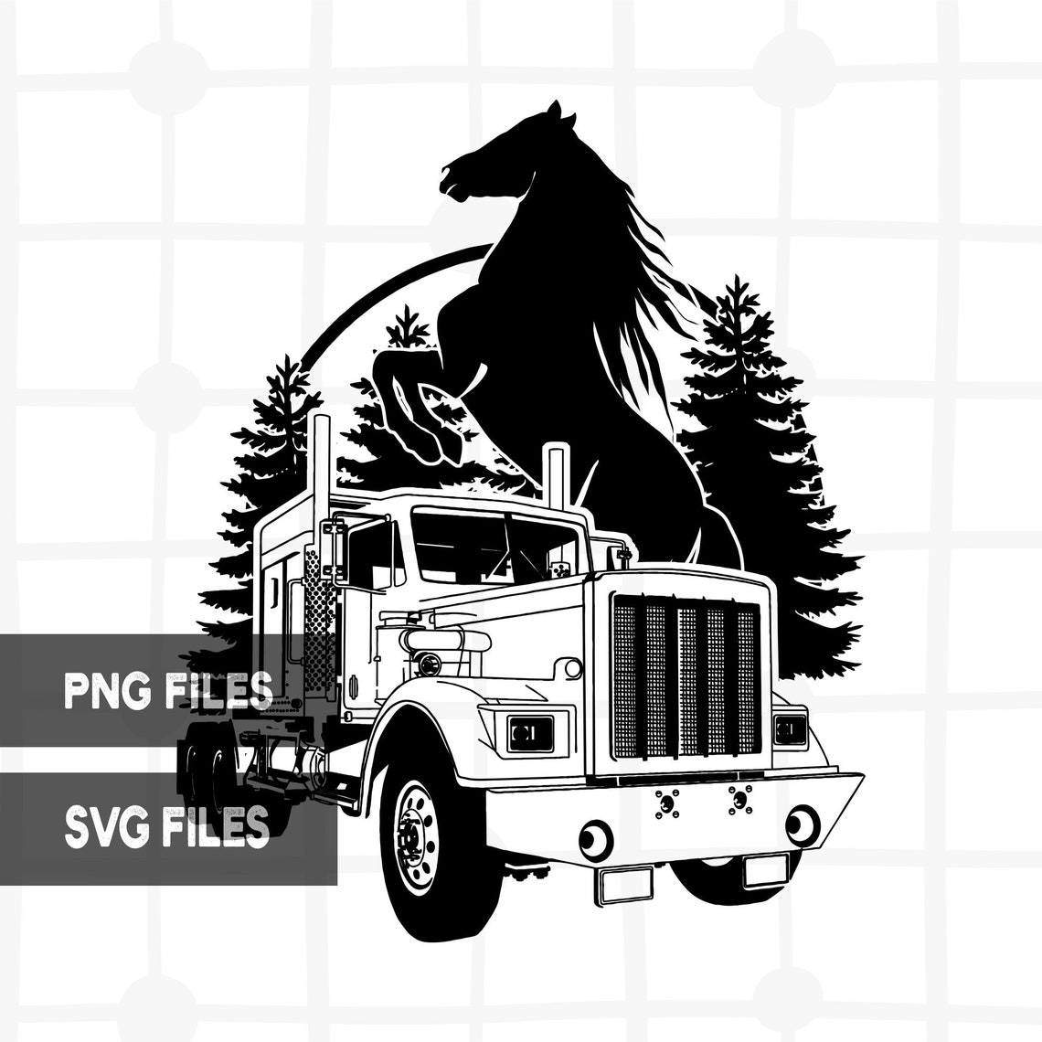 Truck Driver Svg Png Jpg Psd Pdf File Types Semi Trucker Horse - Etsy