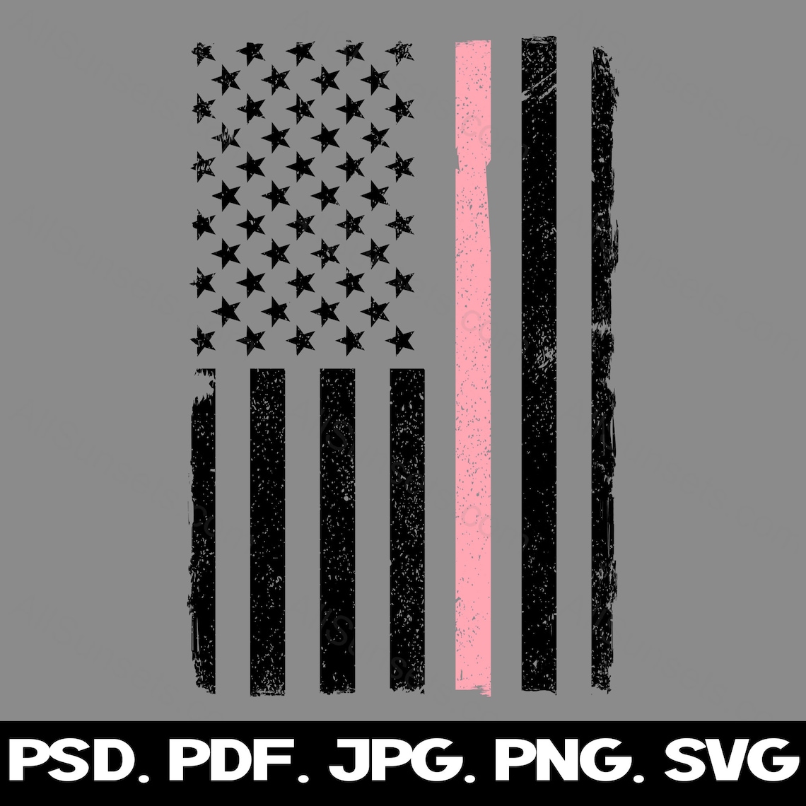Thin Pink Line American Flag Svg Png Jpg Pdf Psd File Types - Etsy