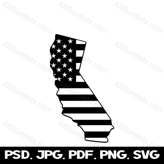 California State Shape American Flag Svg Png Jpg Pdf Psd File - Etsy