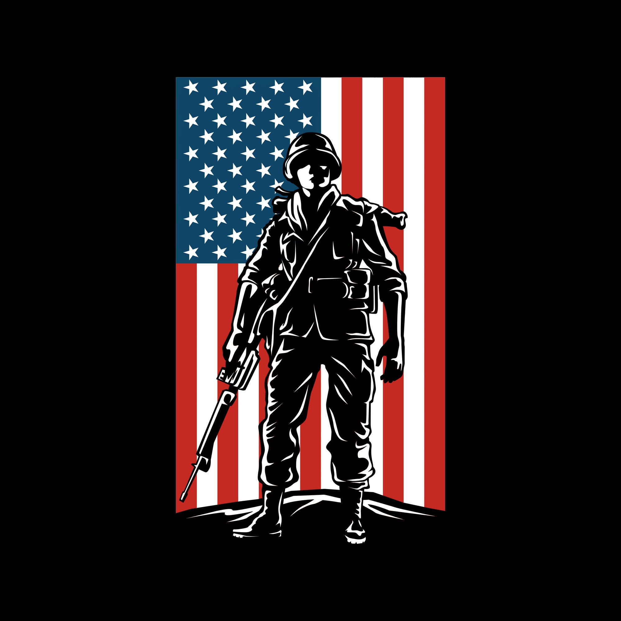 Military Soldier American Flag PNG File Patriotic US Army | Etsy