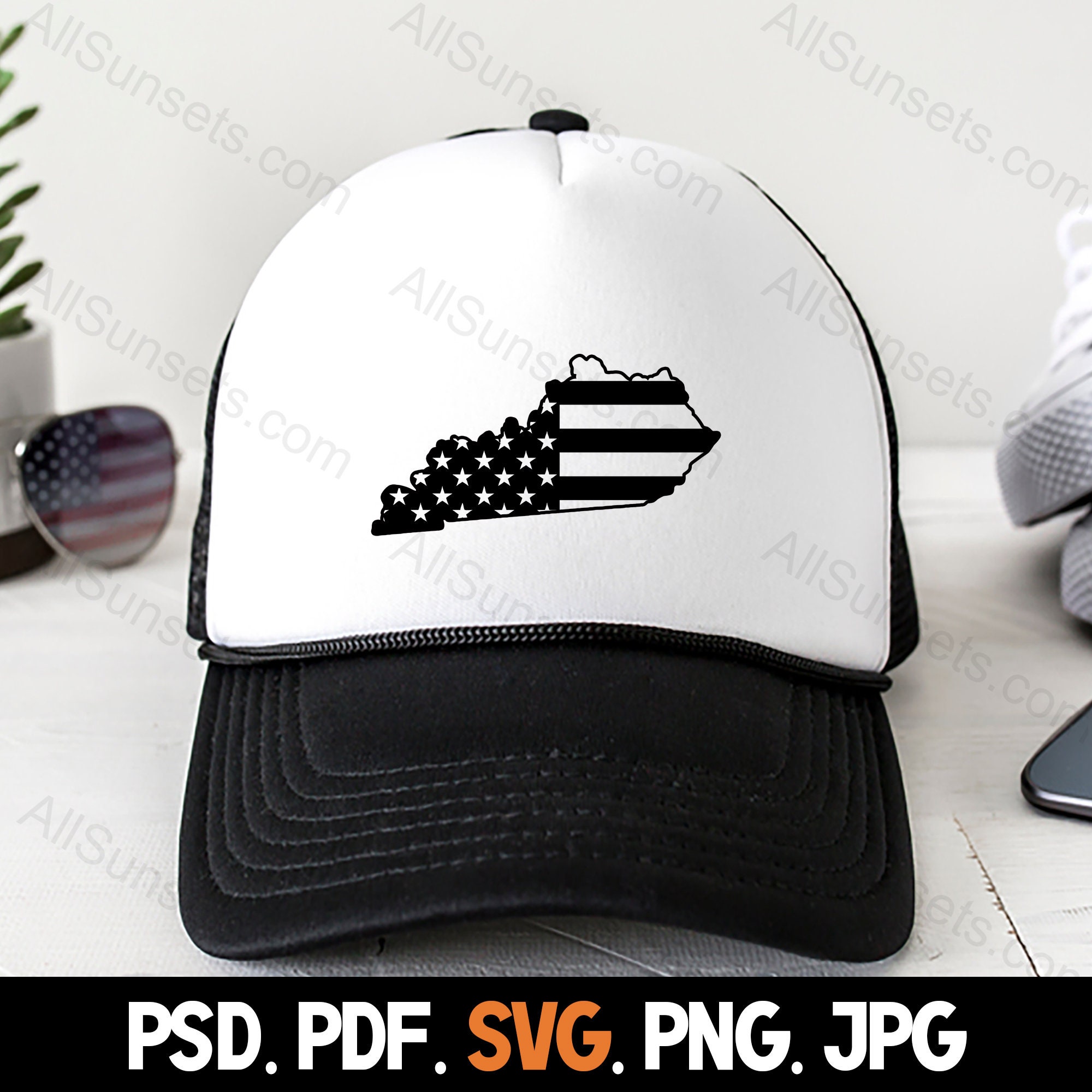 Kentucky State Shape American Flag Svg Png Jpg Psd Pdf File Types ...