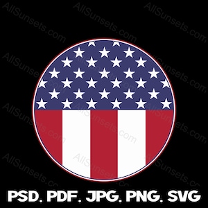 American Flag Circle Svg Png Jpg Pdf Psd File Types Patriotic USA ...