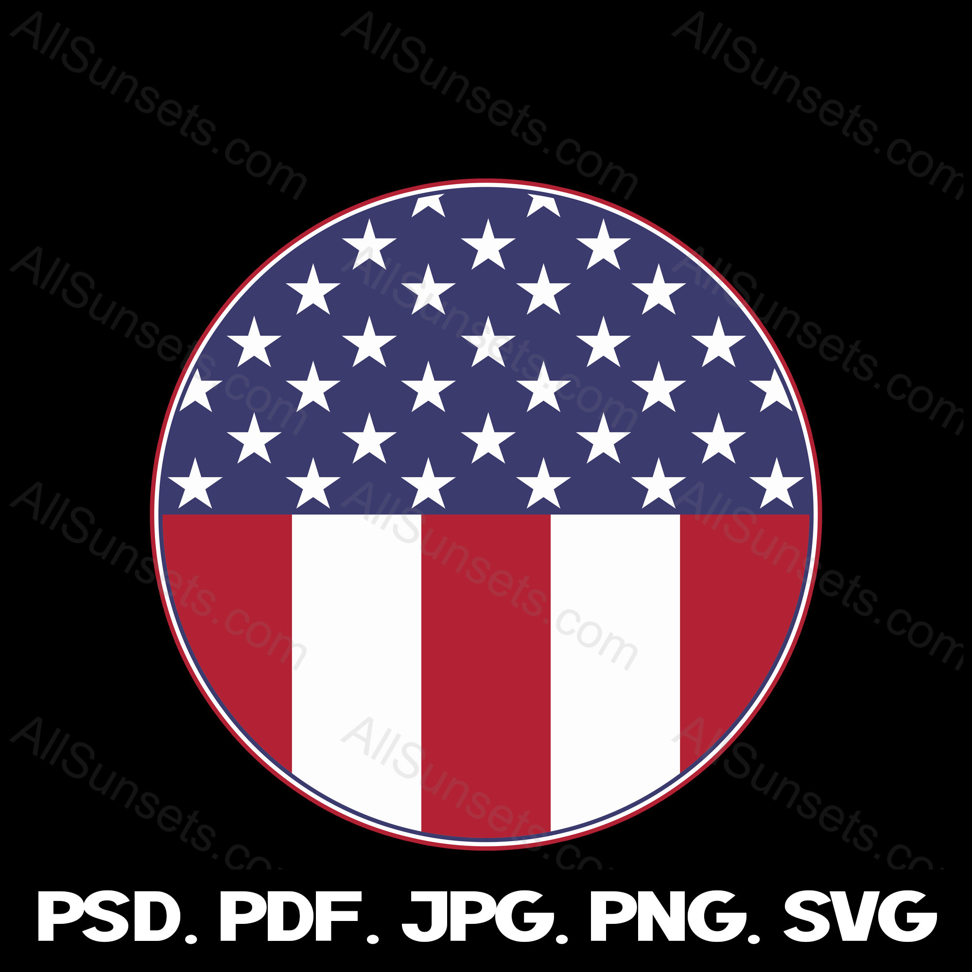 American Flag Circle Svg Png Jpg Pdf Psd File Types Patriotic - Etsy ...