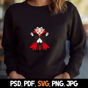 Vampire Boy Halloween Svg Png Pdf Psd Jpg Dxf File Type Cute Spooky ...
