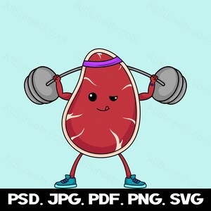 Ribeye Steak Weightlifting Exercise Fitness Meat Svg Png Pdf Psd Jpg ...