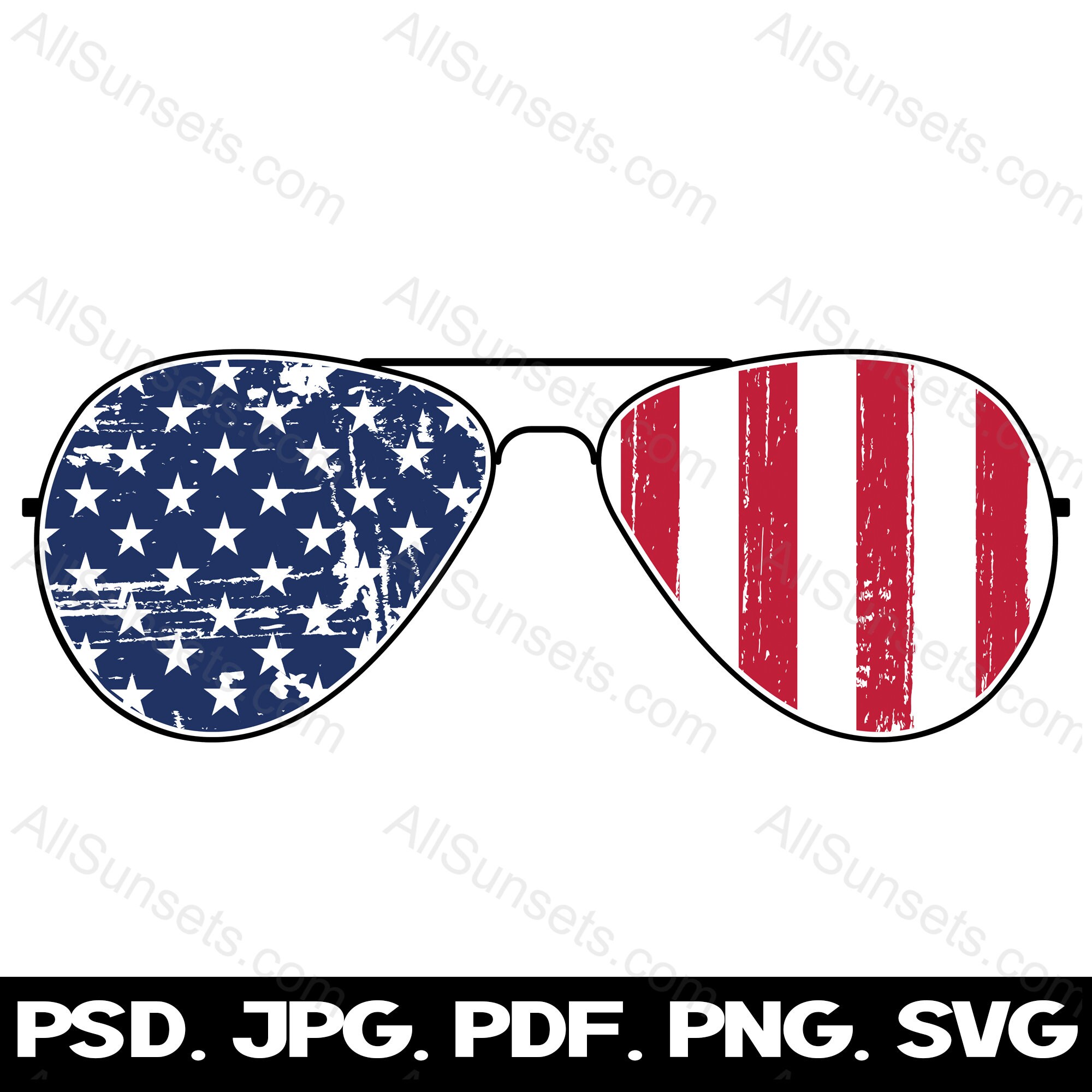 American Flag Sunglasses Aviator Rim PNG and SVG File - Etsy