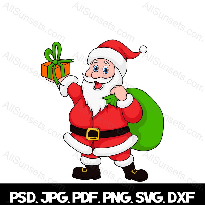 Santa Claus Christmas St Nick Svg Png Pdf Psd Jpg Dxf File - Etsy