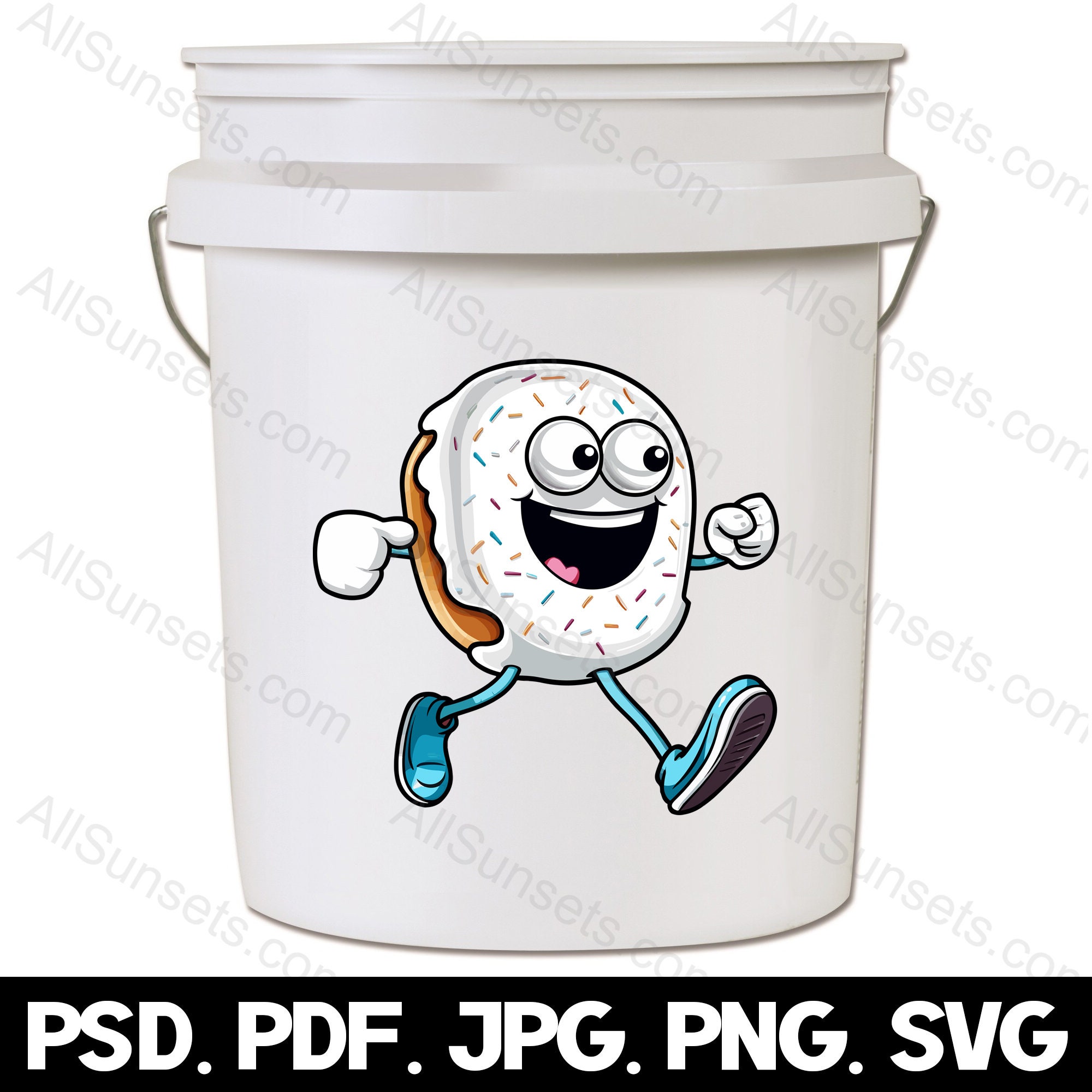 Frosted Donut Jogging Svg Png Pdf Psd Jpg File Types Exercise Doughnut ...