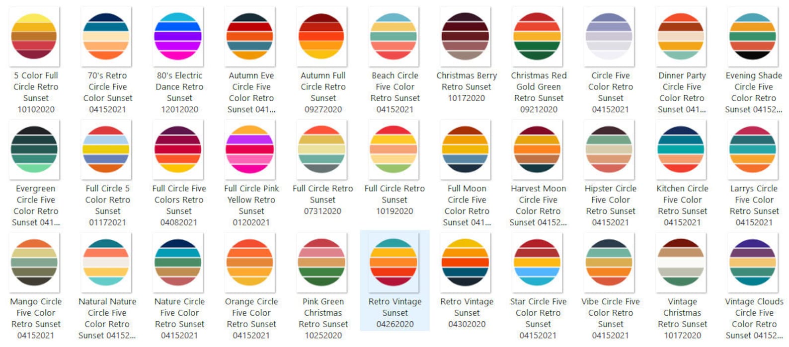 Retro Colored Circle Sunsets Clipart 33 PNG Files Circle Round ...
