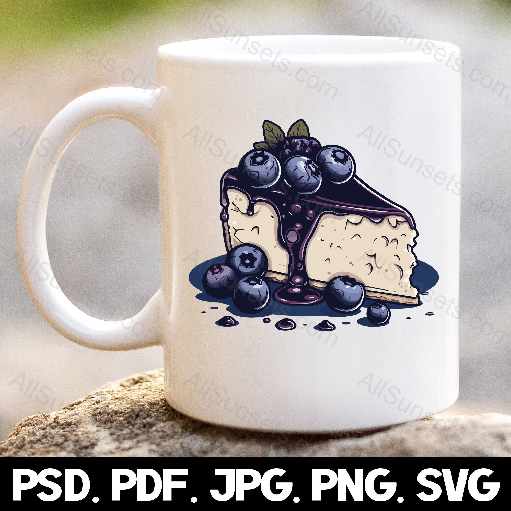 Blueberry Cheesecake Svg Png Psd Jpg Pdf File Types Slice of - Etsy