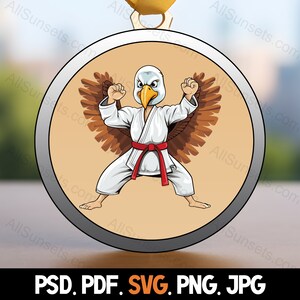 Turkey Martial Arts Thanksgiving Clipart Svg Png Pdf Psd Jpg File Types ...