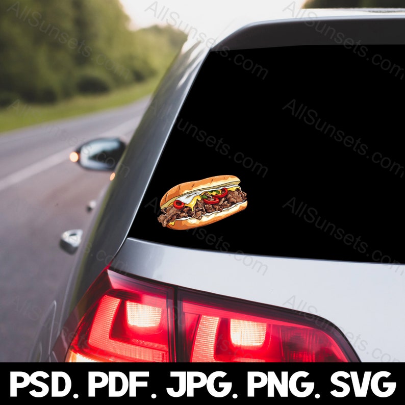 Philly Cheesesteak Sandwich Svg Png Psd Jpg Pdf File Types Full Color ...