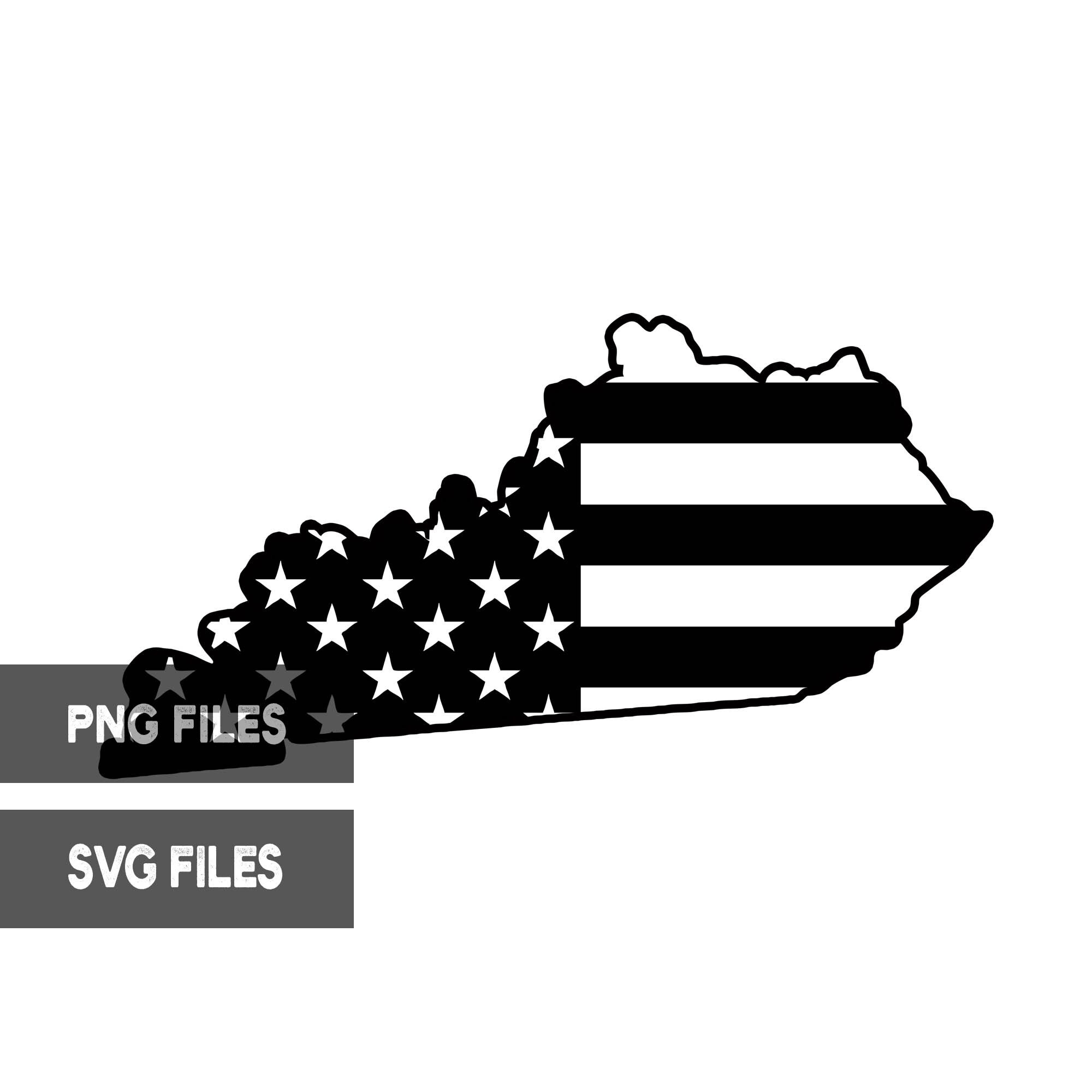 Kentucky State Shape American Flag Svg Png Jpg Psd Pdf File - Etsy