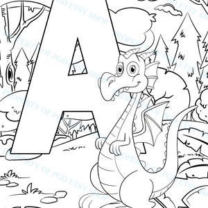 Dragons Alphabet Coloring Book for Toddlers A-Z Adorable Fire Breathers ...