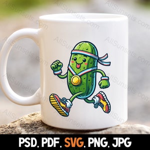 Pickle Jogging Svg Png Pdf Psd Jpg File Types Food Pickle Festivals 5k ...