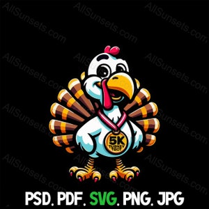 Trotting Turkey Racing Svg Png Pdf Psd Jpg Files Jogging 5k Running ...