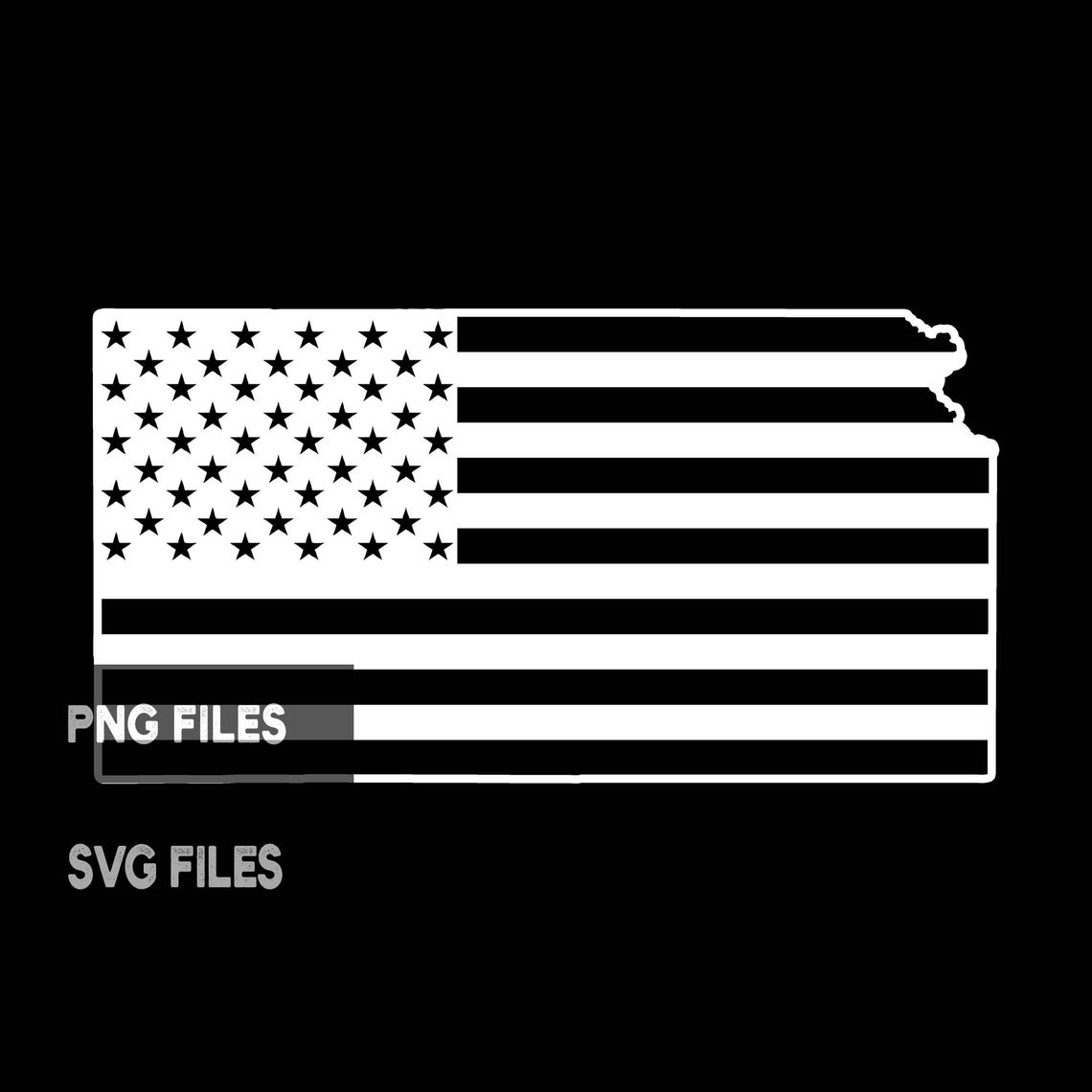 Kansas State Shape American Flag PNG SVG Pdf Psd Jpg Patriotic - Etsy