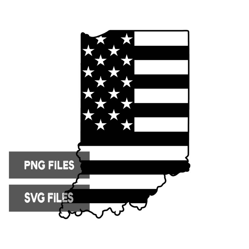 Indiana State Shape American Flag Svg Png Jpg Pdf Psd File - Etsy