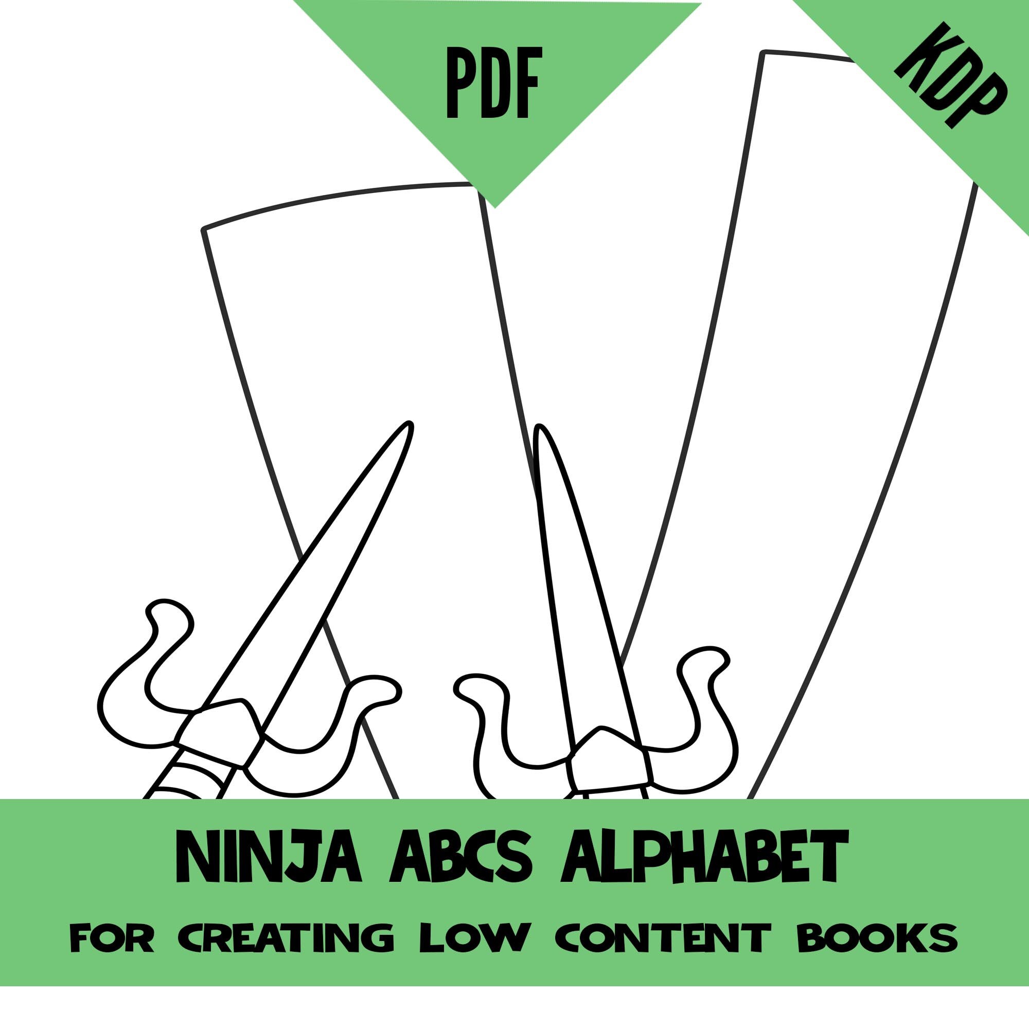 KDP ABC Alphabet Ninja Coloring Interior Pages Sheets PDF - Etsy