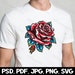 American Flag Rose Svg Png Jpg Pdf Psd File Types Patriotic Flower 4th ...