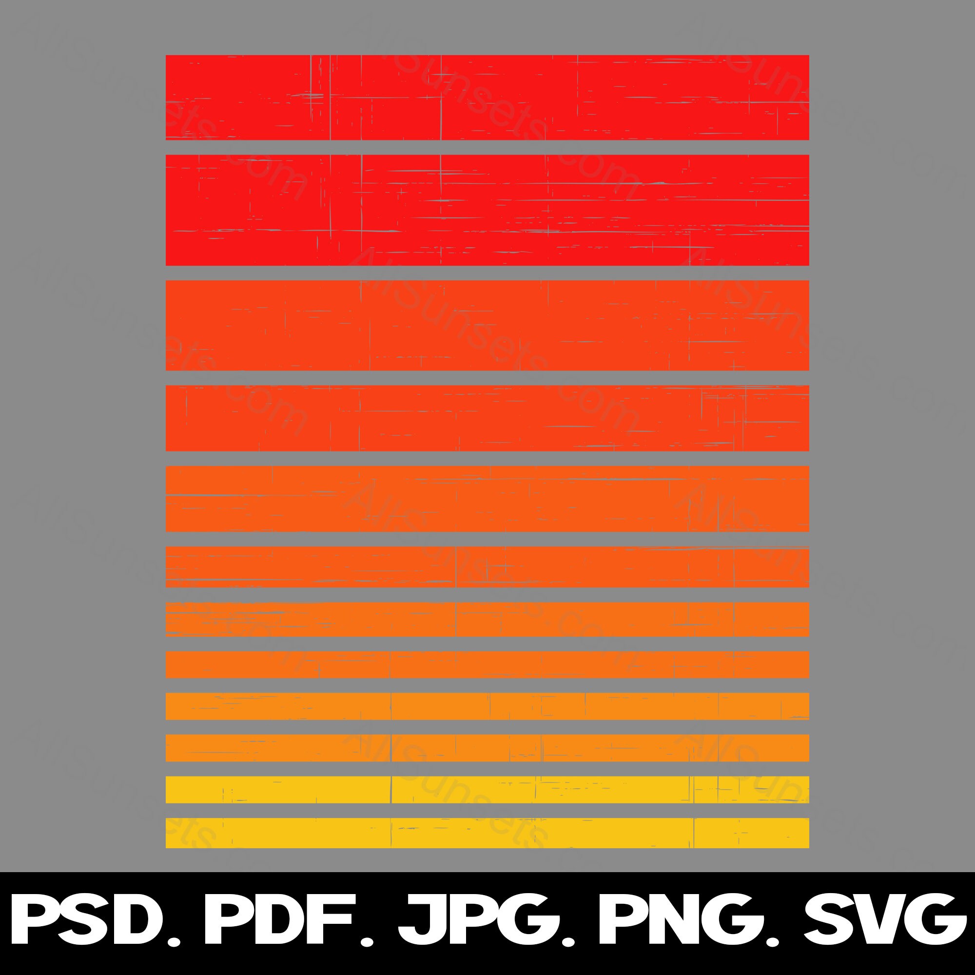 Retro Vintage Sunset Horizontal Rectangle Svg Png Jpg Pdf Psd - Etsy